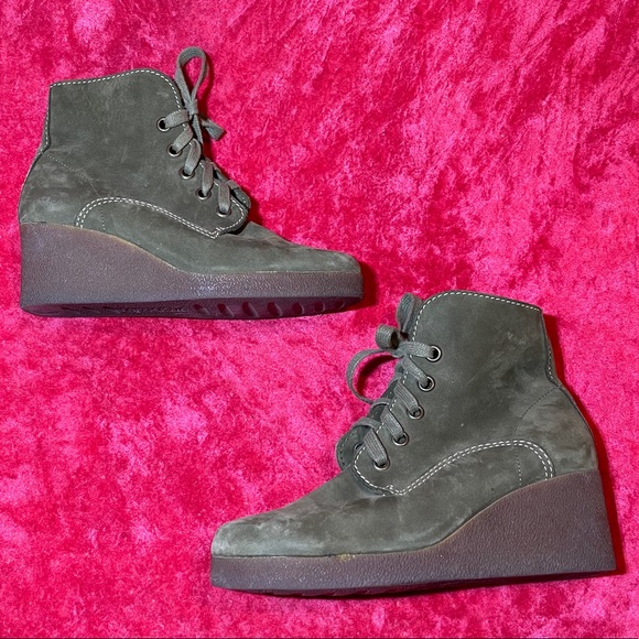 Arche | Shoes | Arche Green Nubuck Leather Suede Wedge Boot 657 | Poshmark